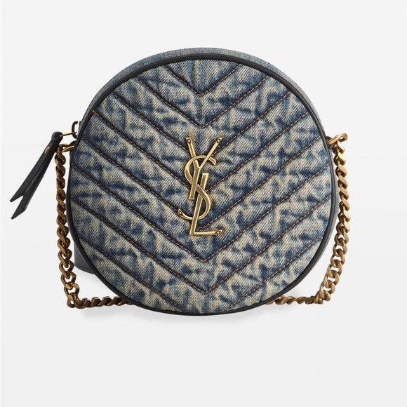 Yves Saint Laurent | Bags | Ysl Round Denim Crossbody | Poshmark